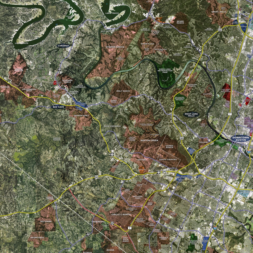 Austin (Expanded) - Rolled Aerial Map - Landiscor Real Estate Mapping
