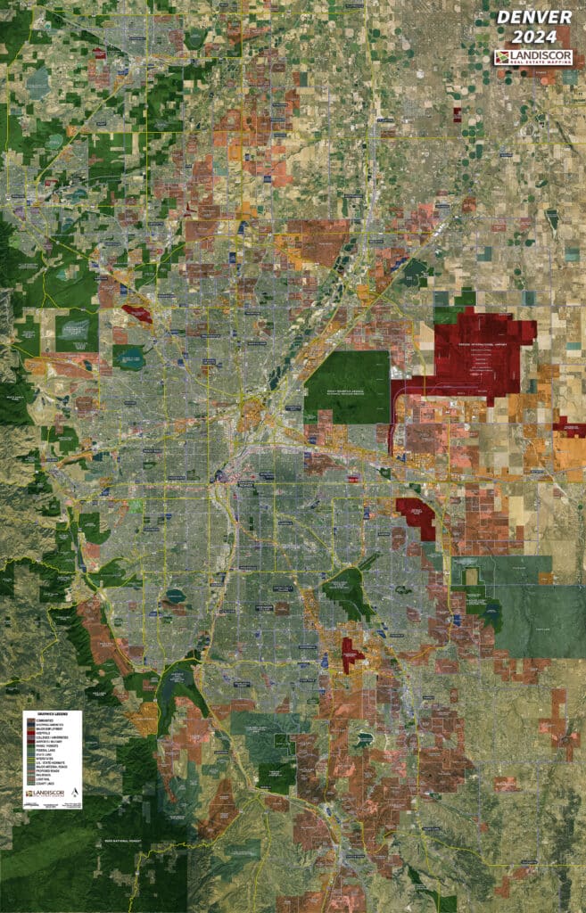 Denver - Rolled Aerial Map - Landiscor Real Estate Mapping