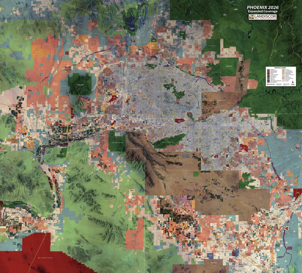 Phoenix (Expanded) - Rolled Aerial Map - Landiscor Real Estate Mapping